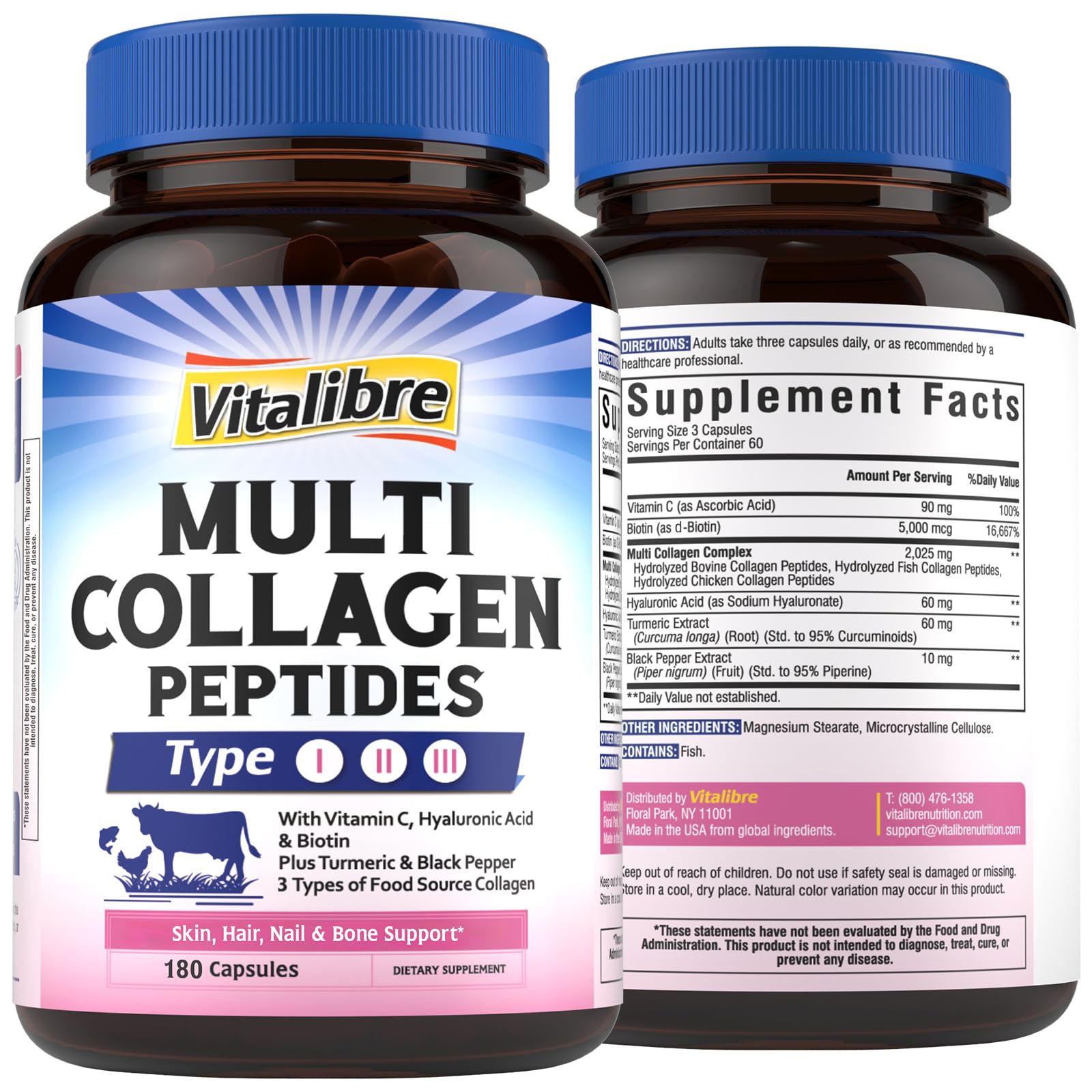 Vitalibre multi collagen peptides capsules