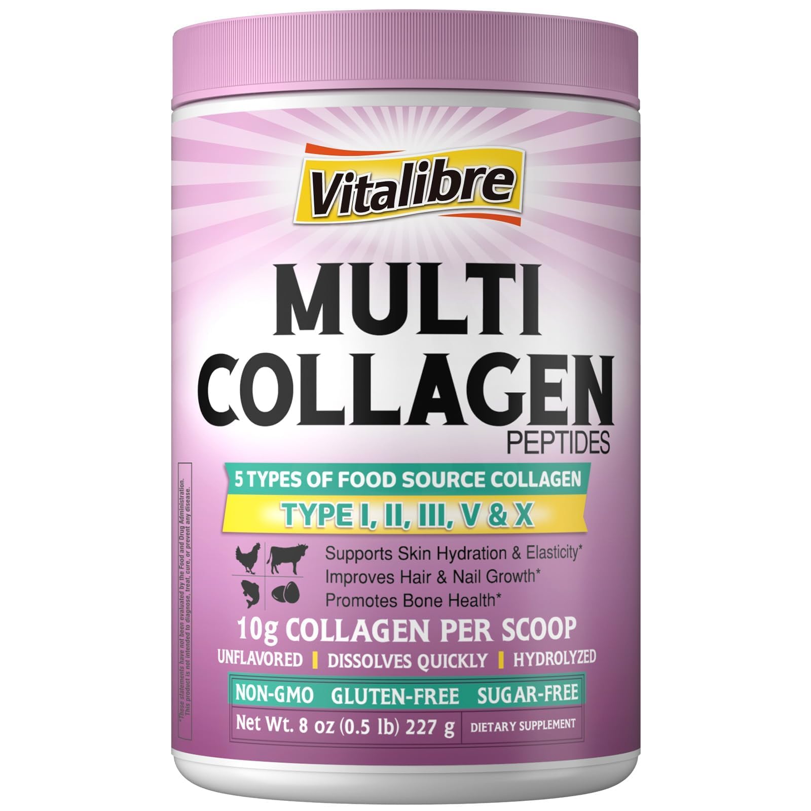 vitalibre multi collagen peptides powder