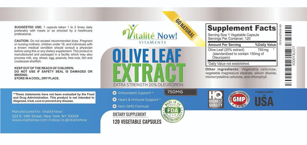 Vitalité herbal olive leaf supplement