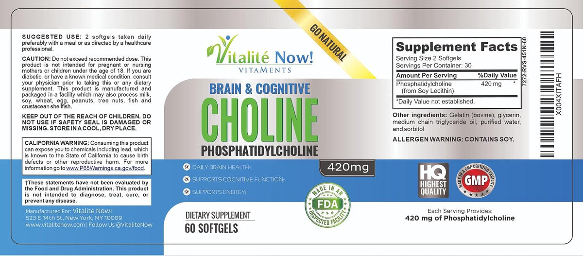 Vitalité Now! Choline for overall mental wellness