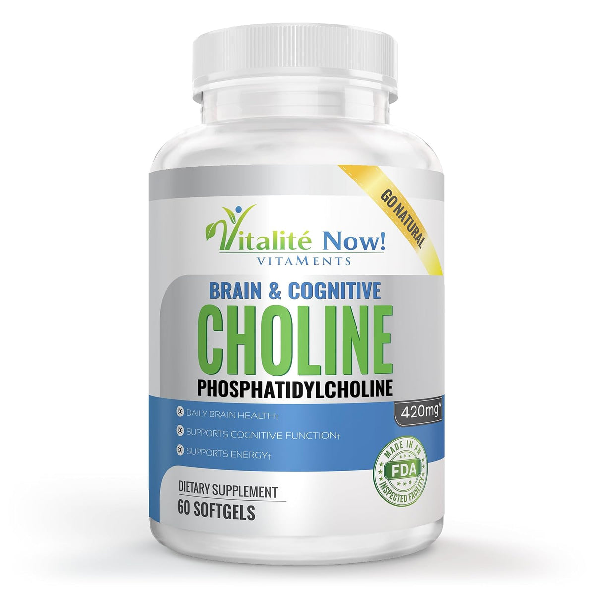 Vitalité Now! Choline softgels for brain health