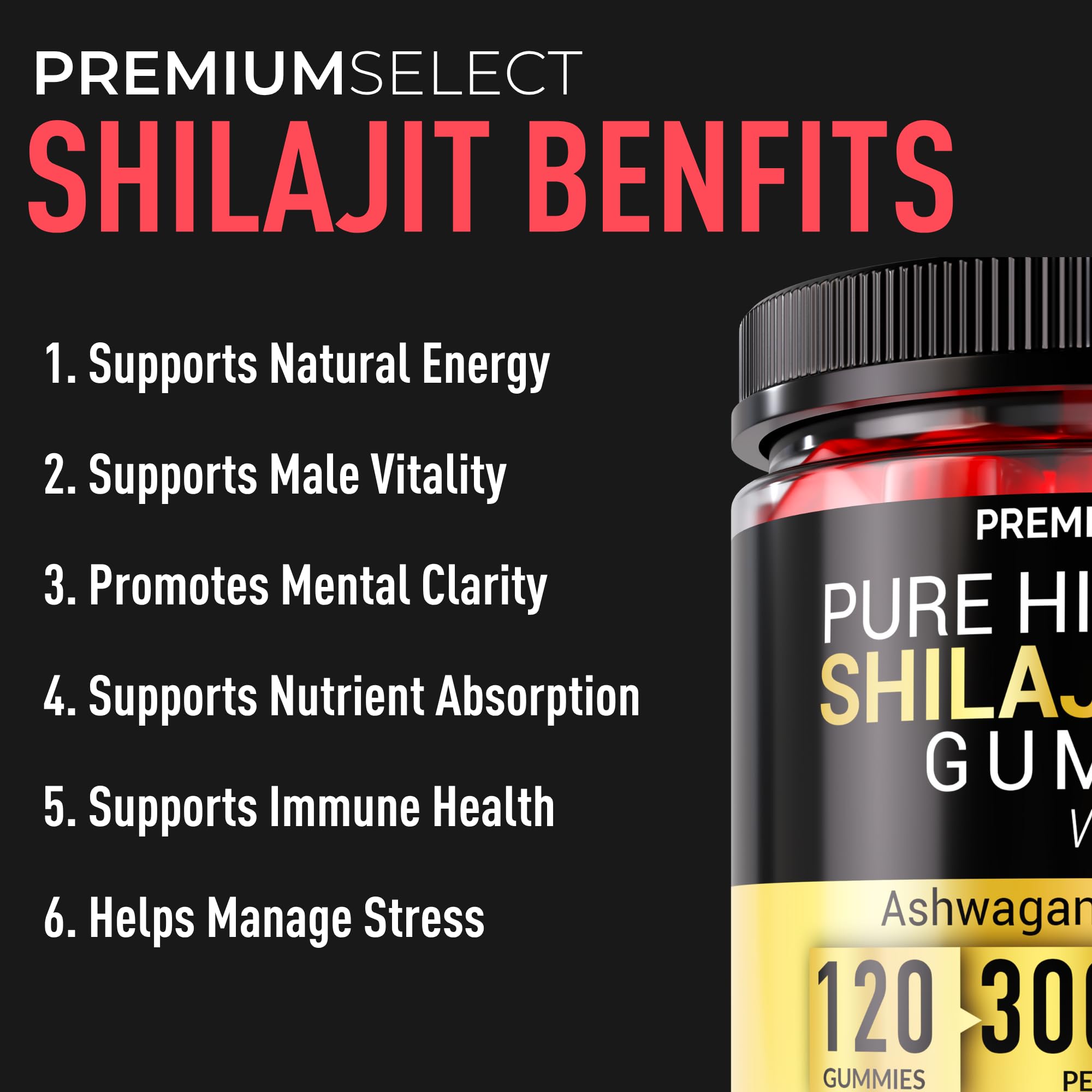 Vitality-boosting Shilajit gummies