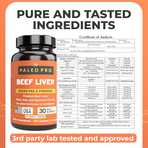 Vitality support with beef liver capsules