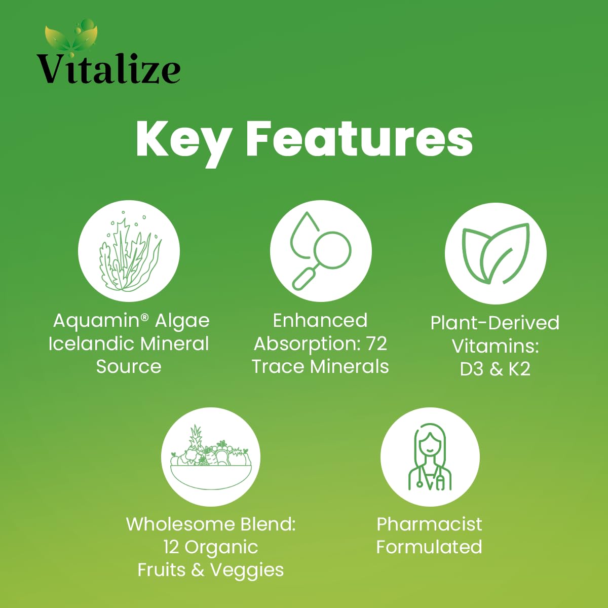 Vitalize algae calcium for strong bones