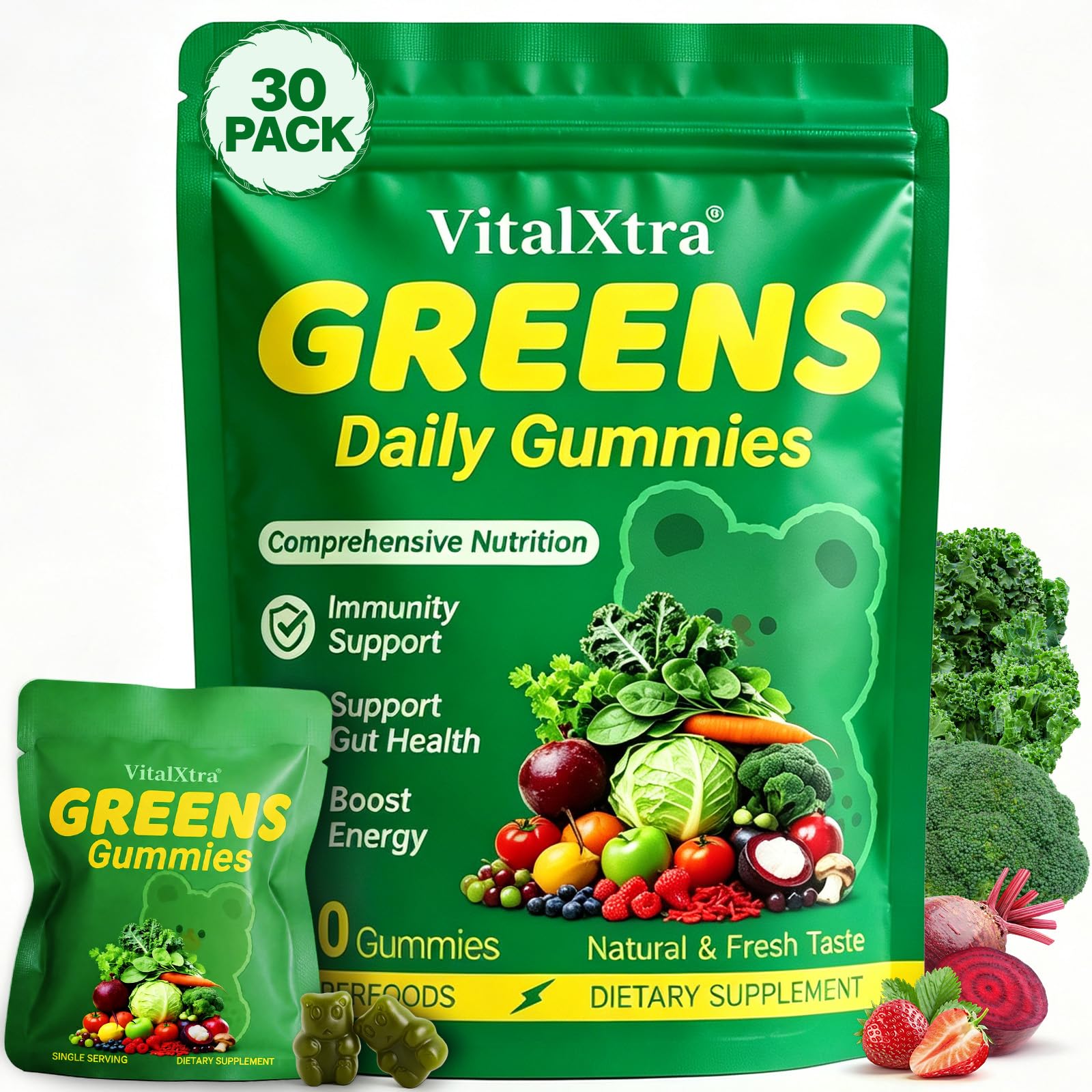 VitalXtra adult greens gummies benefits