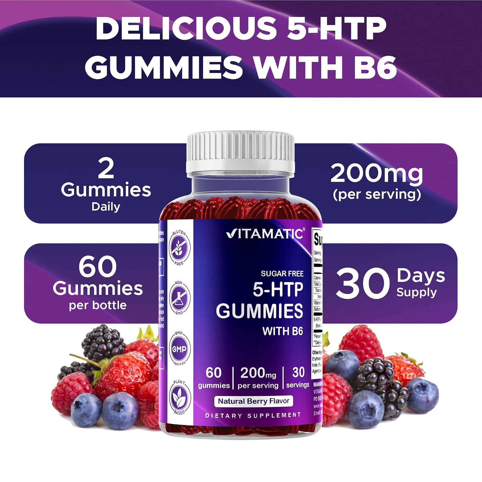 Vitamatic 5-HTP gummies for emotional balance