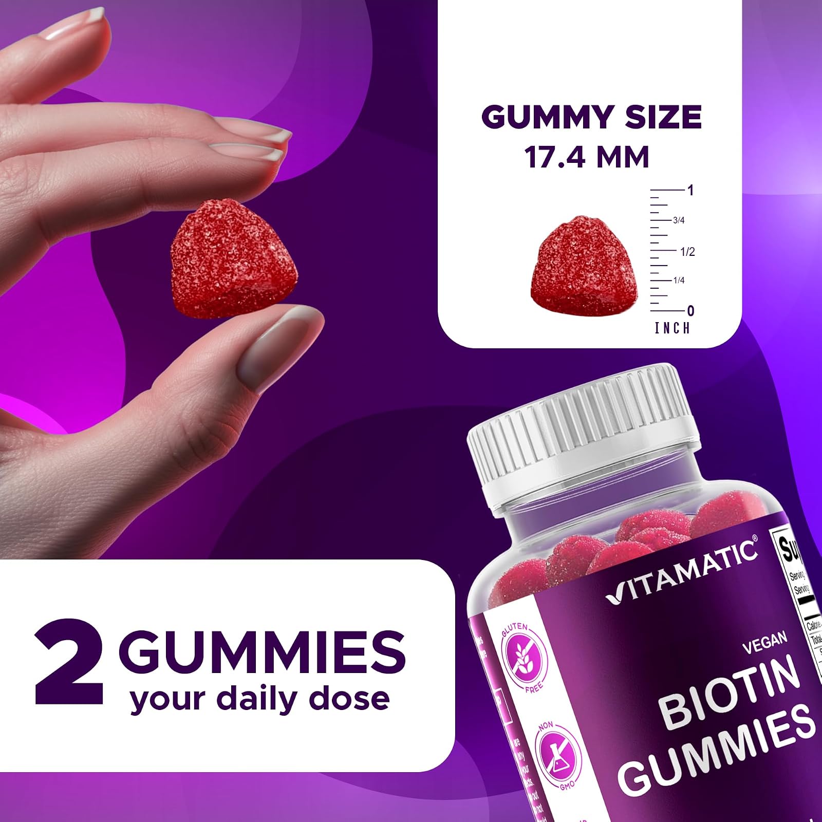 Vitamatic biotin gummies for skin health