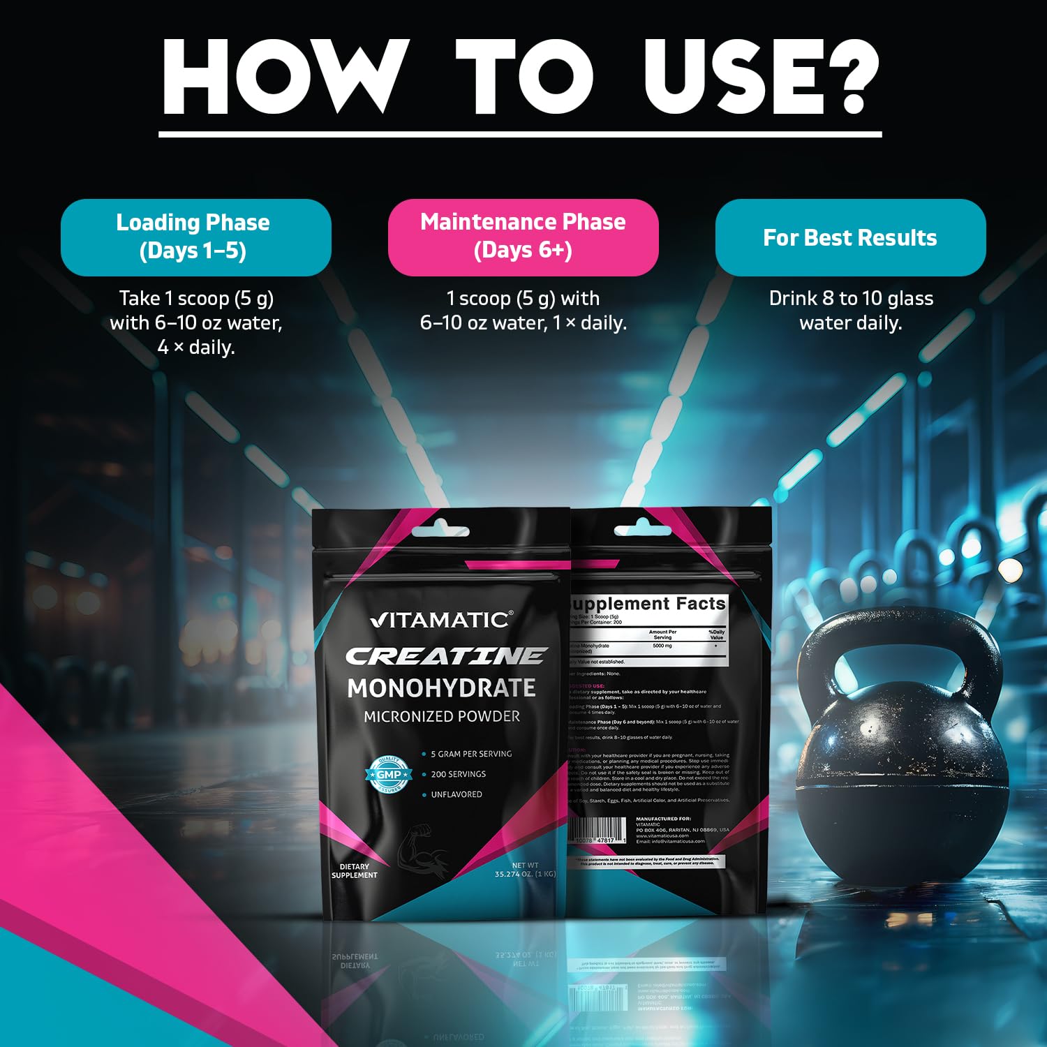 Vitamatic creatine for athletic performance