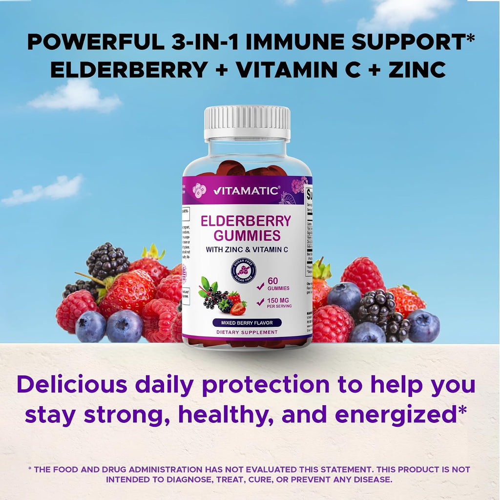 Vitamatic elderberry gummies for adults