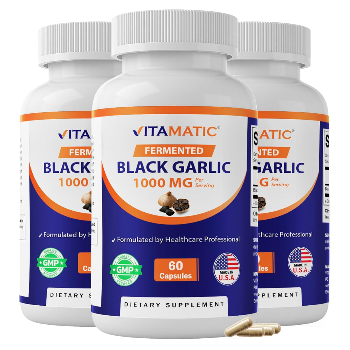 Vitamatic fermented black garlic capsules