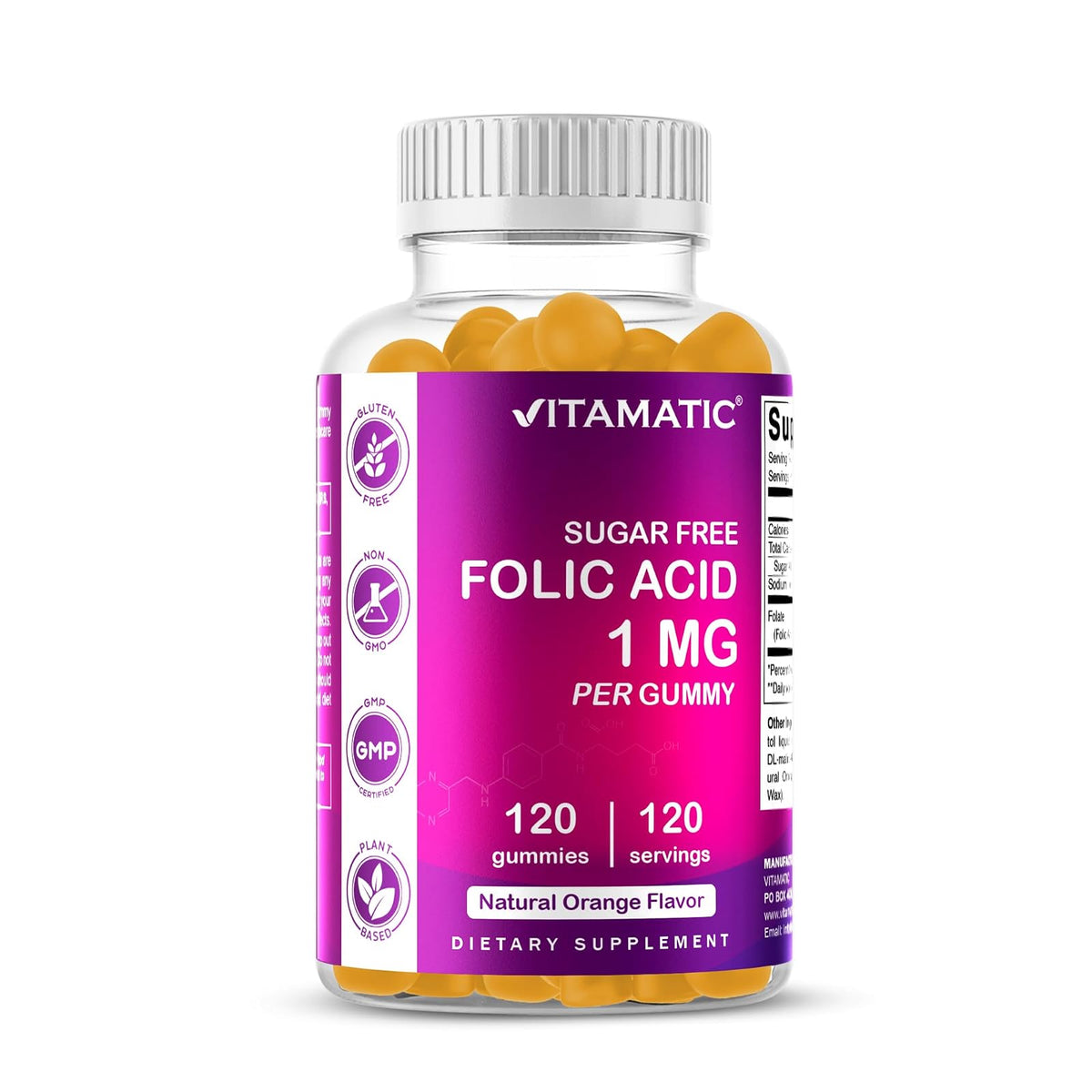 Vitamatic folic acid gummies for women