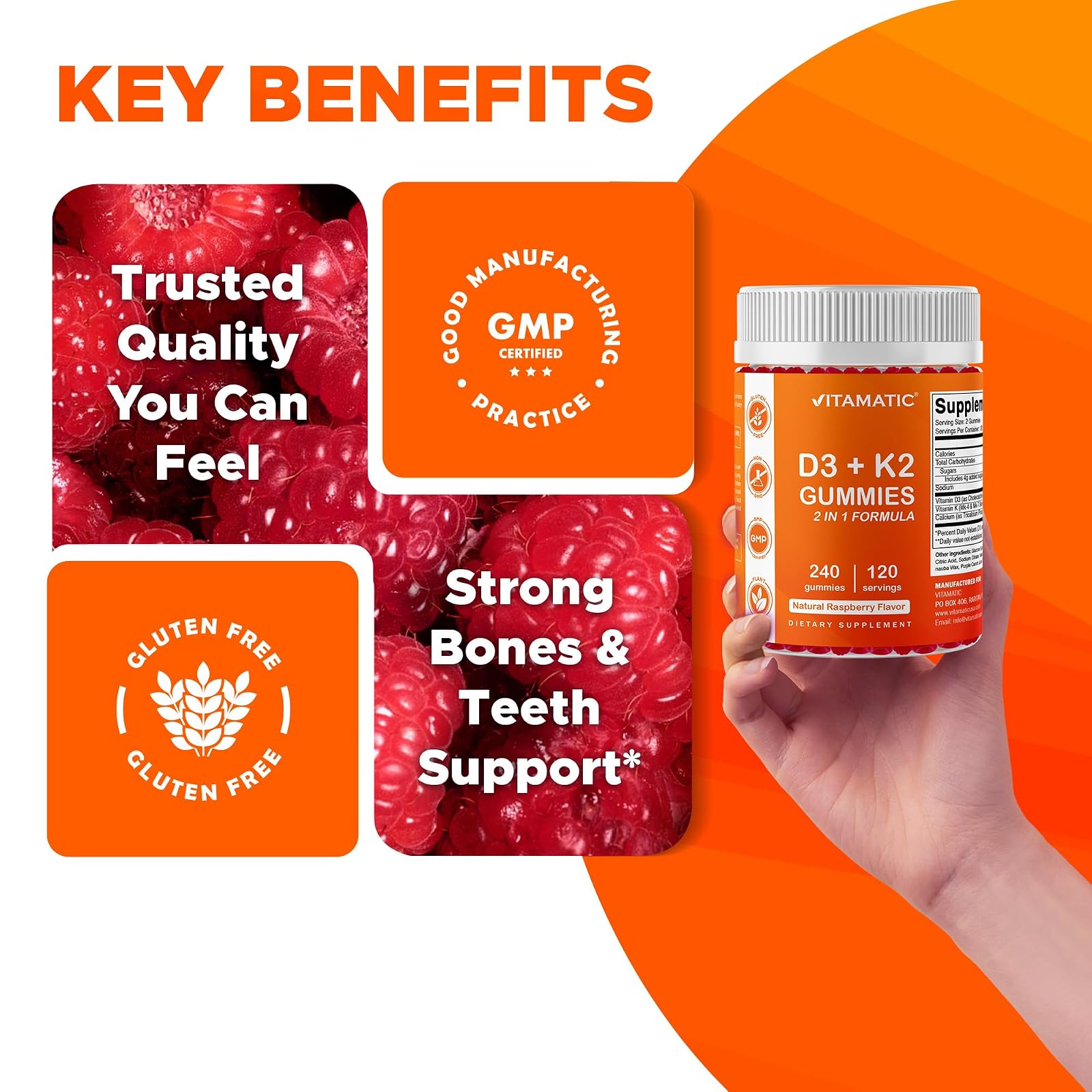 Vitamatic gummies for daily vitamin D intake