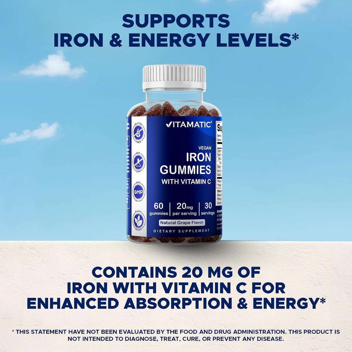Vitamatic iron gummies for immune health