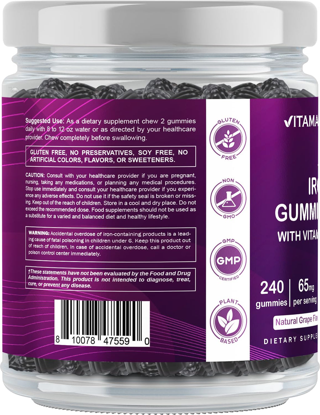 Vitamatic iron gummies for immune support