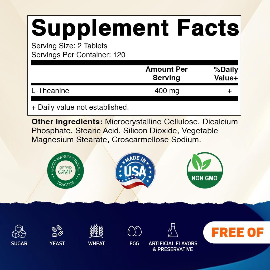 Vitamatic l-theanine 400 mg tablets