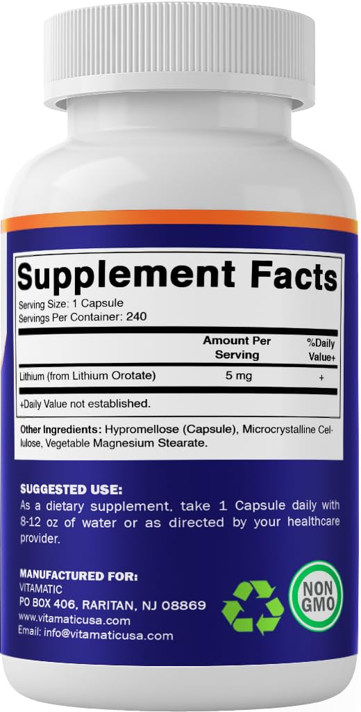 Vitamatic Lithium Orotate for stress relief
