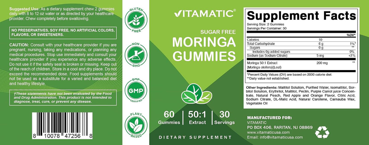 Vitamatic moringa gummies for energy