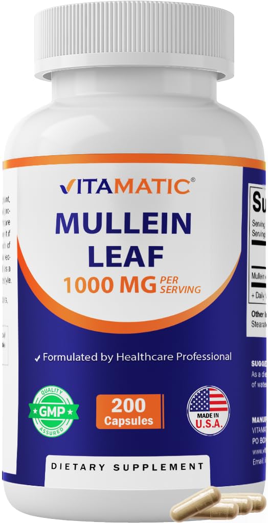 Vitamatic Mullein Leaf capsules for respiratory health