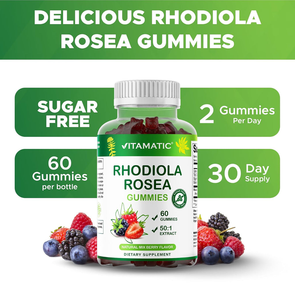 Vitamatic rhodiola gummies for mood support
