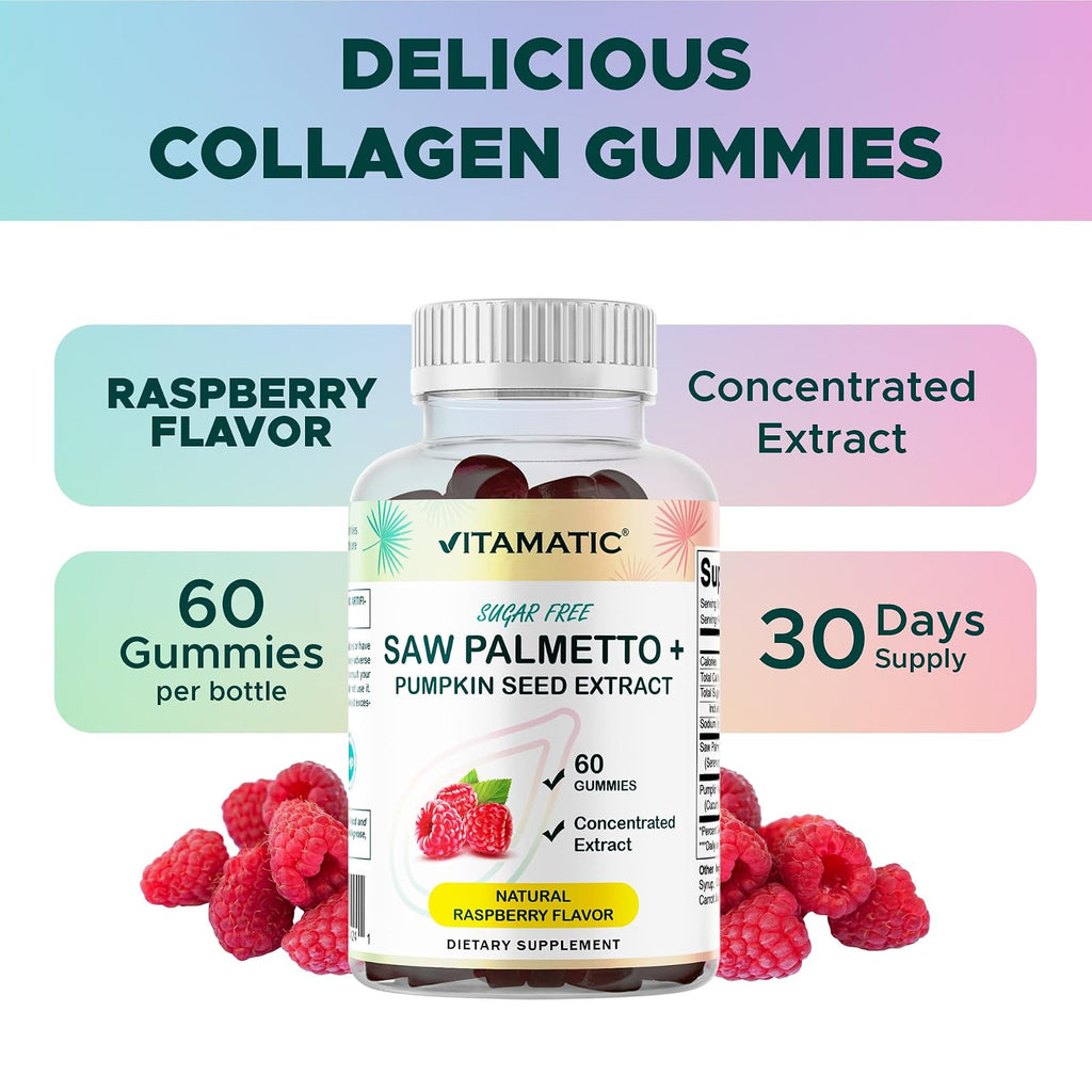 Vitamatic saw palmetto gummies for prostate support