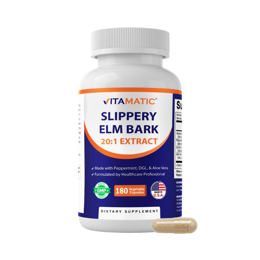 Vitamatic Slippery Elm Bark capsules