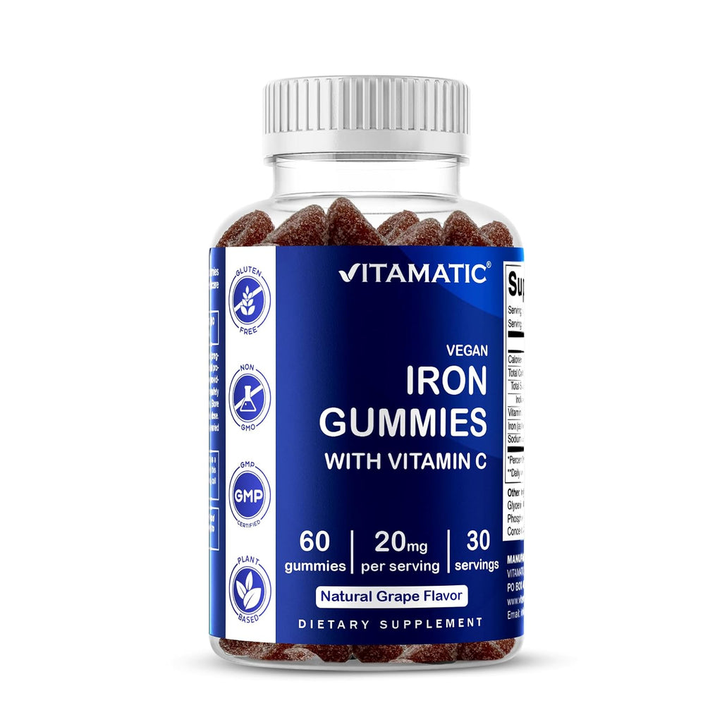 Vitamatic vegan iron gummies for energy