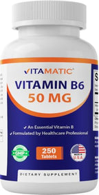 Vitamatic Vitamin B6 50 mg tablets