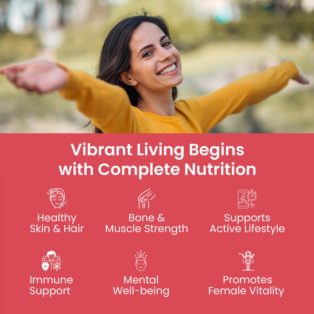 Vitamin A, B12, C, D2 for women's health
