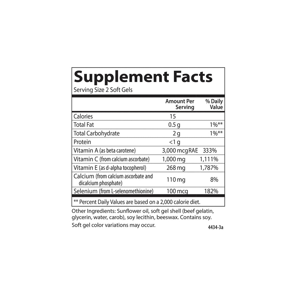 Vitamin A C E selenium softgels