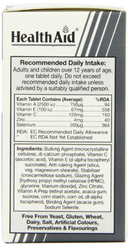 Vitamin A C E Zinc health benefits