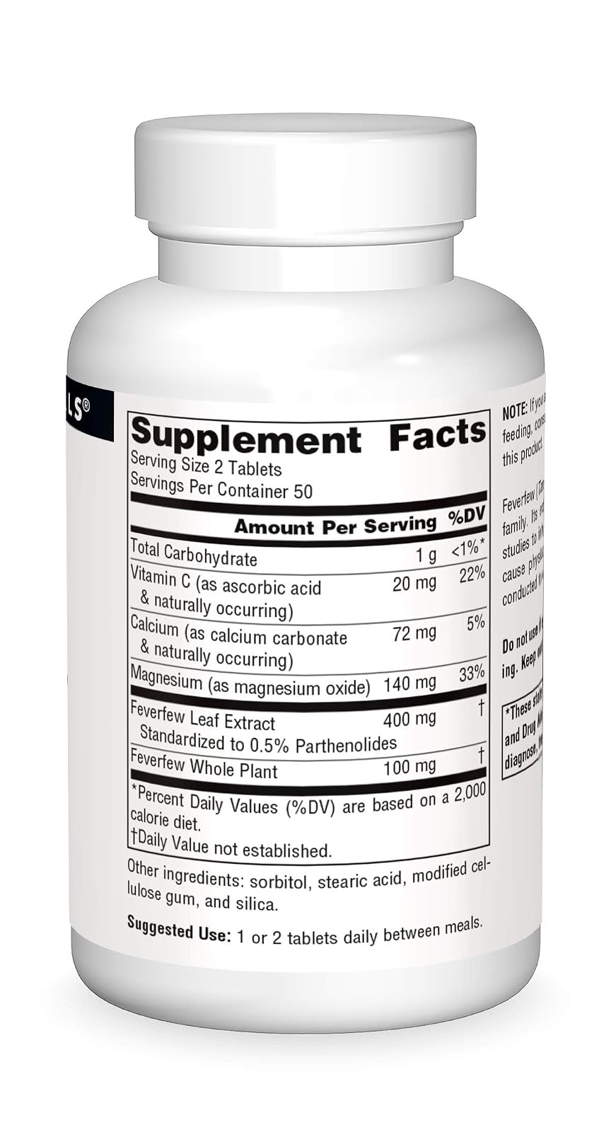 vitamin A feverfew supplement tablets