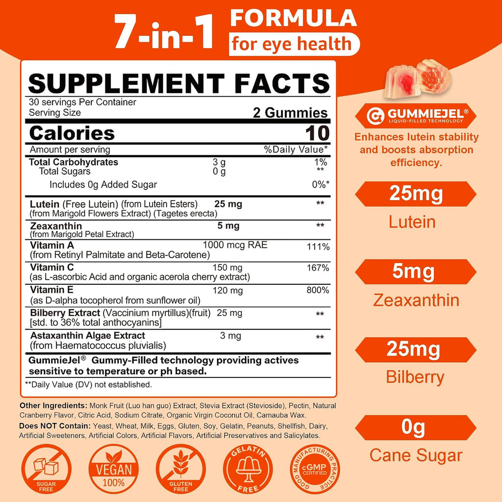 Vitamin A gummies with lutein benefits