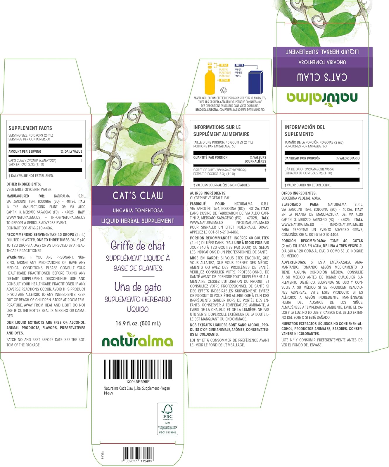 Vitamin A rich Cat's Claw extract