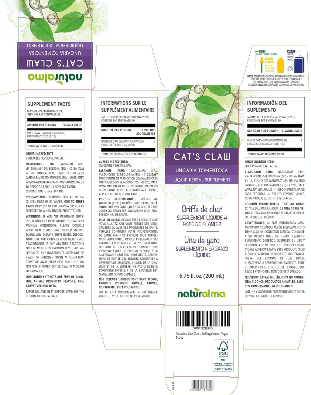 Vitamin A rich Cat's Claw extract
