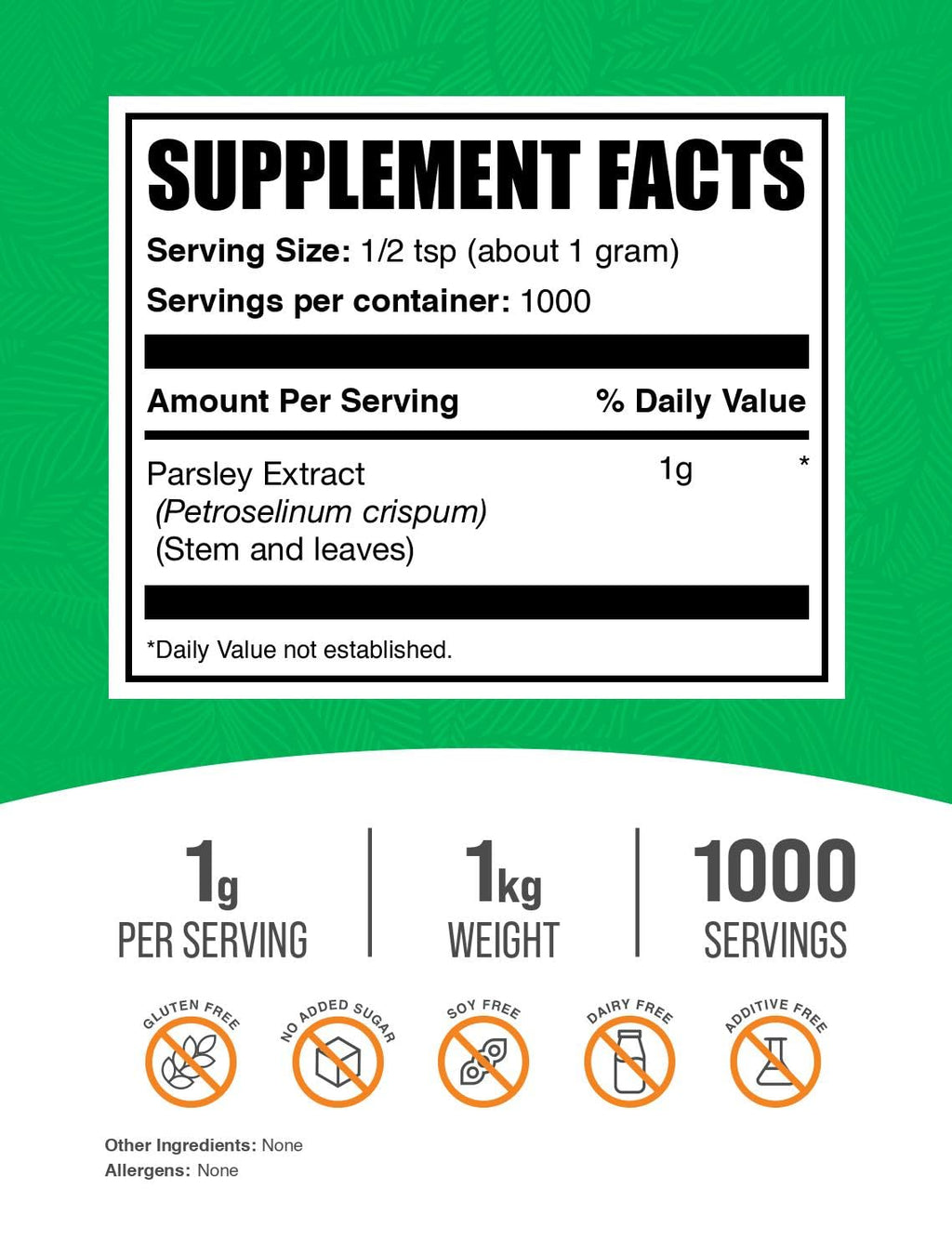 vitamin A rich parsley extract