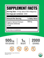 Vitamin A rich spinach extract supplement