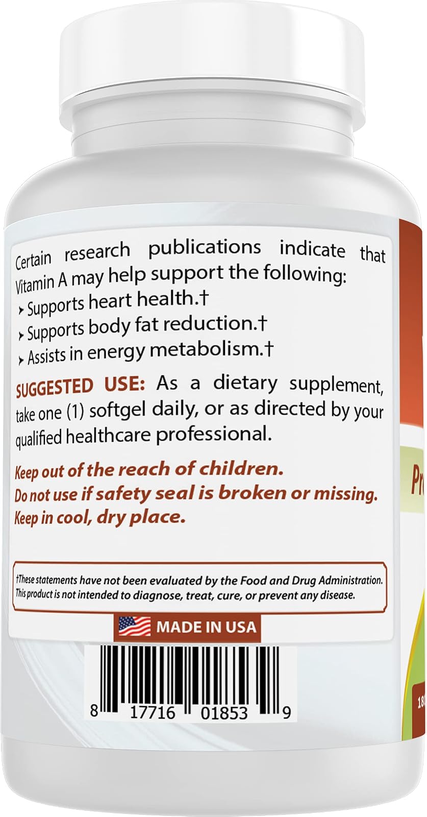 Vitamin A softgels for daily wellness