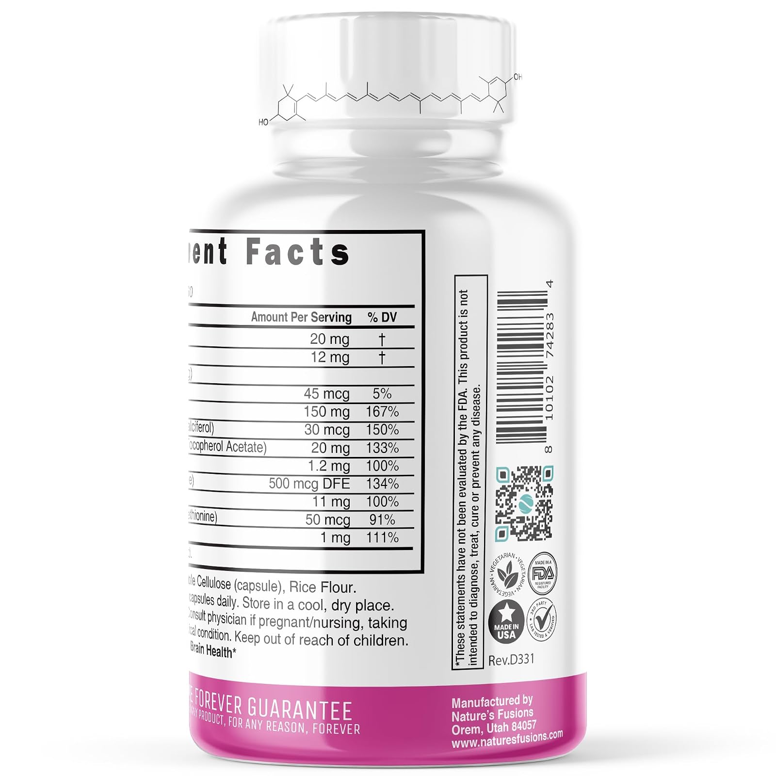 Vitamin A supplement with lutein and zeaxanthin