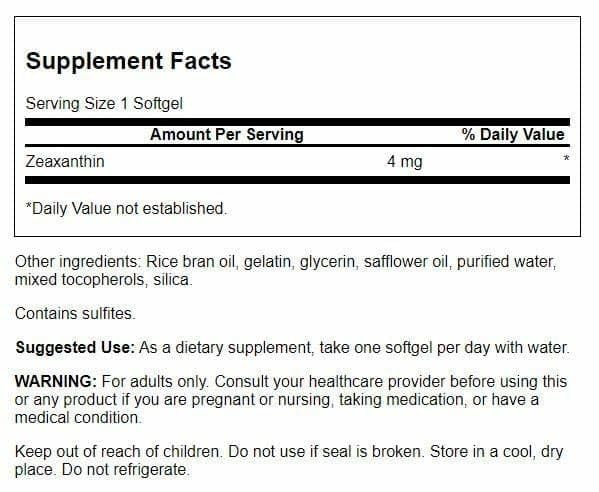 Vitamin A supplement with Zeaxanthin