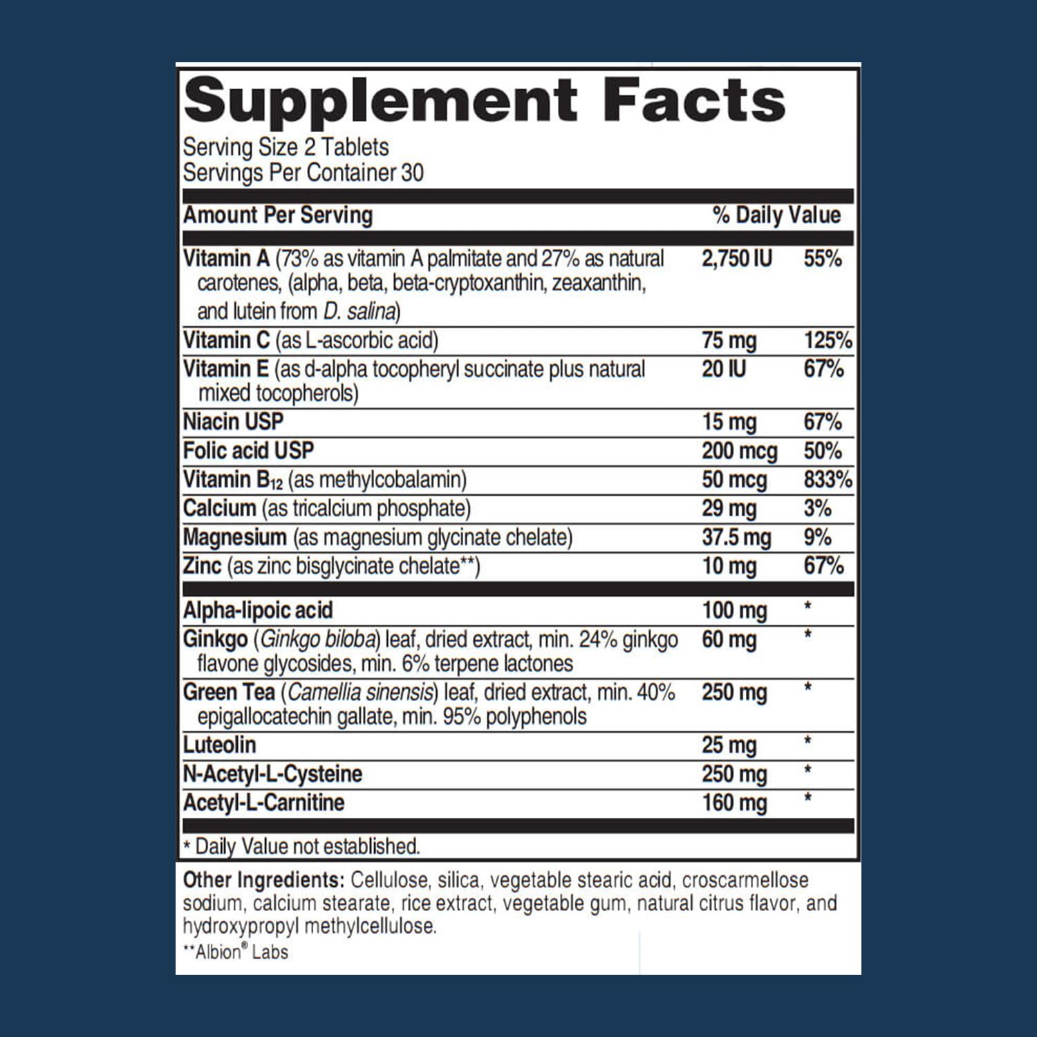 Vitamin and mineral blend for ear wellness