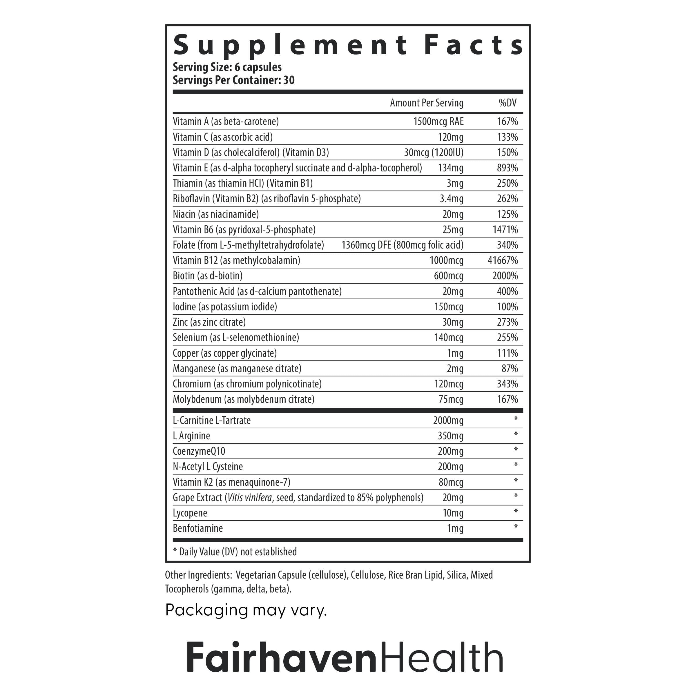 vitamin and mineral blend for fertility