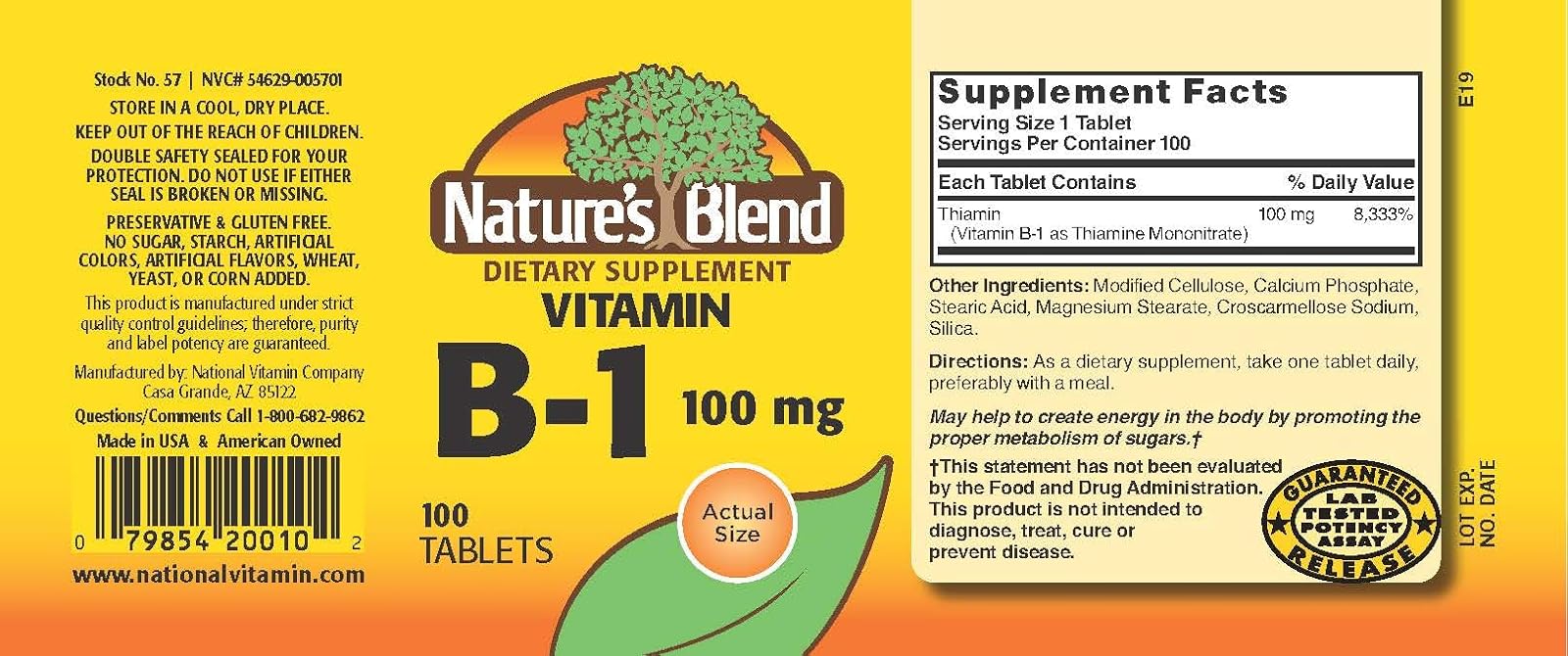 Vitamin B-1 for energy support