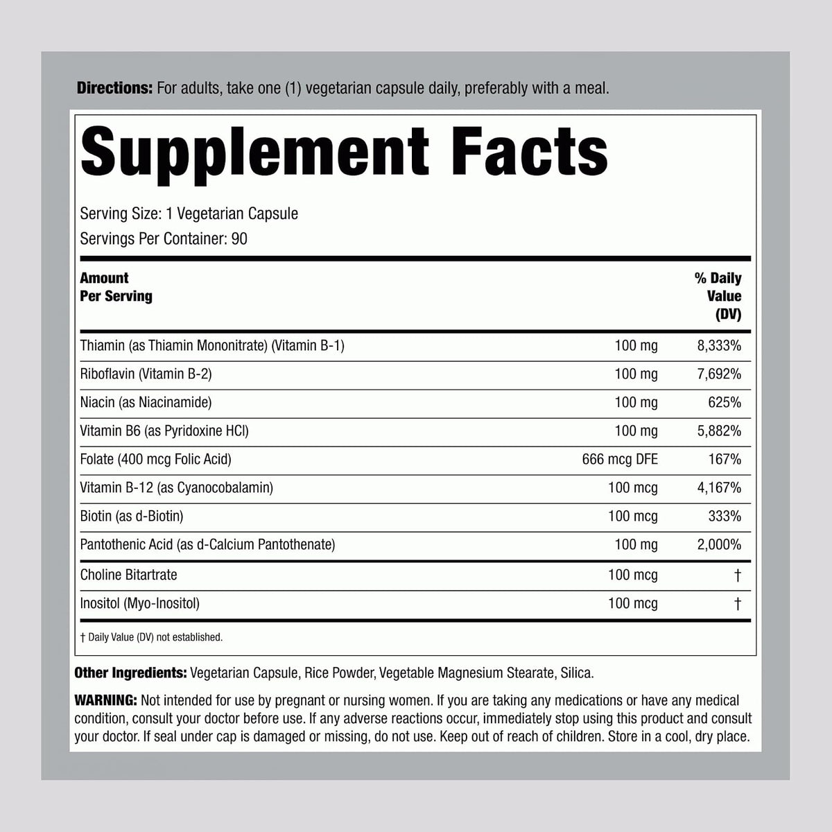 Vitamin B complex capsules for wellness