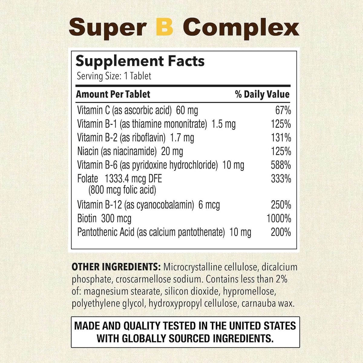 Vitamin B complex for daily vitality