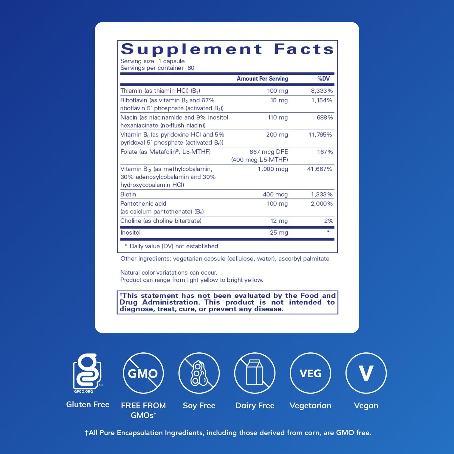 Vitamin B complex for energy support