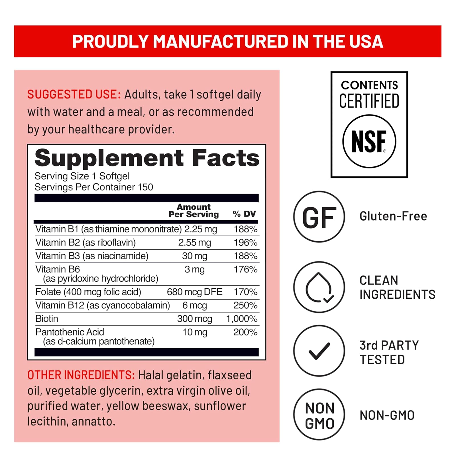 Vitamin b complex for energy support