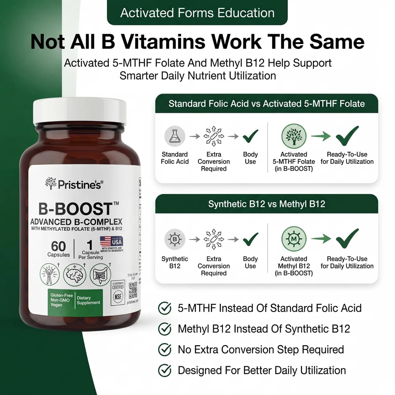 Vitamin B complex for energy support