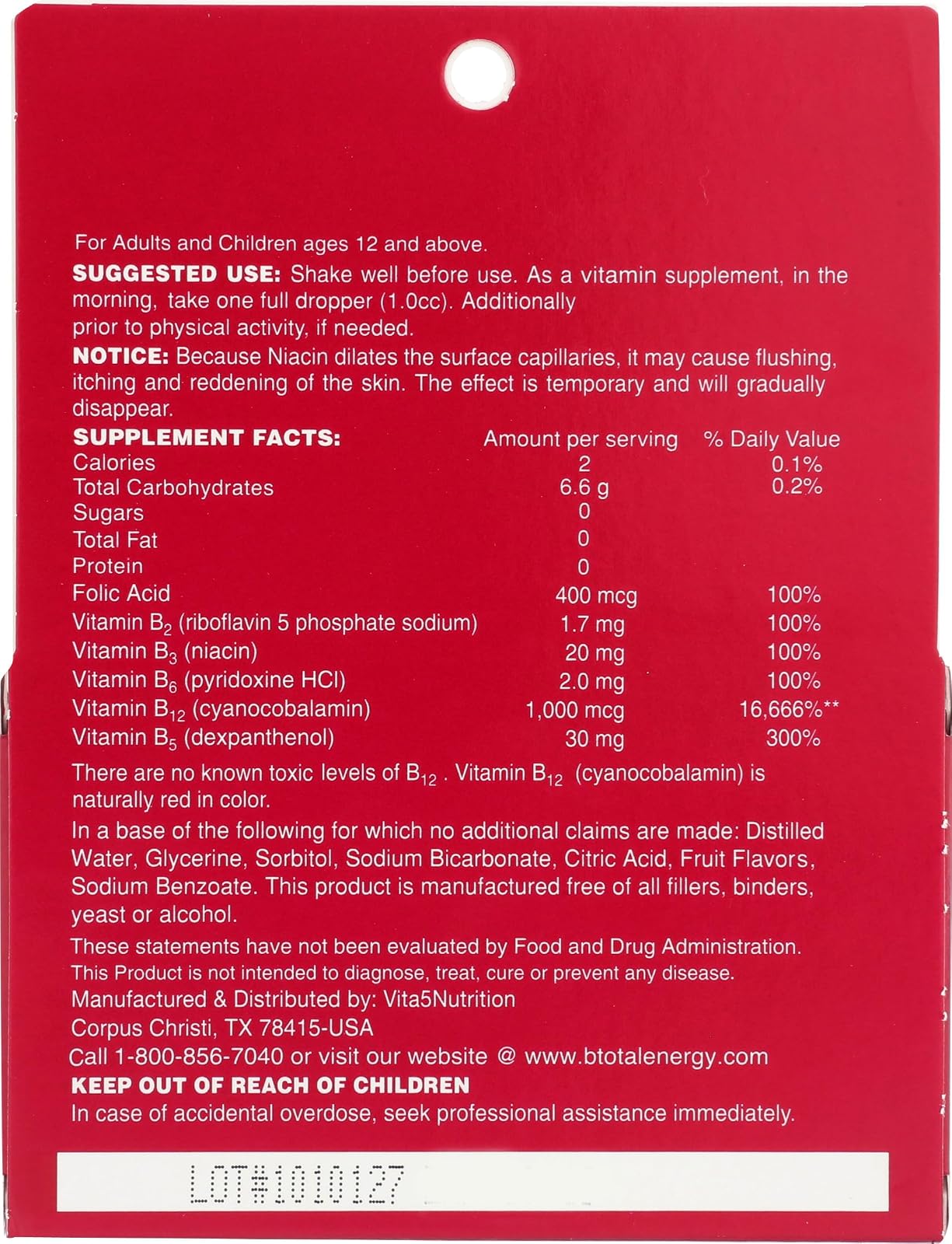 Vitamin B complex for energy