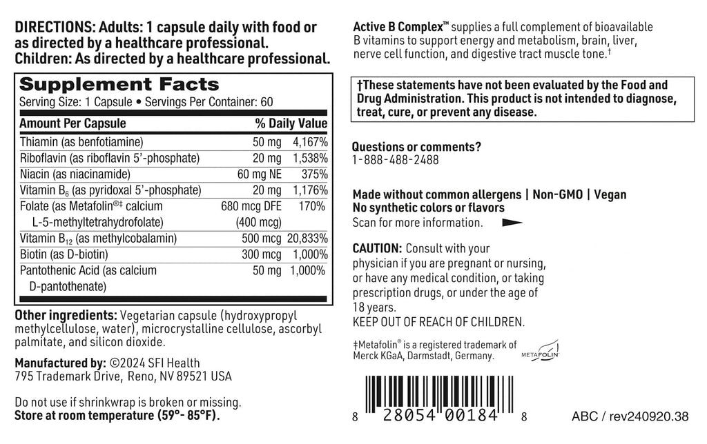 vitamin b complex for healthy metabolism