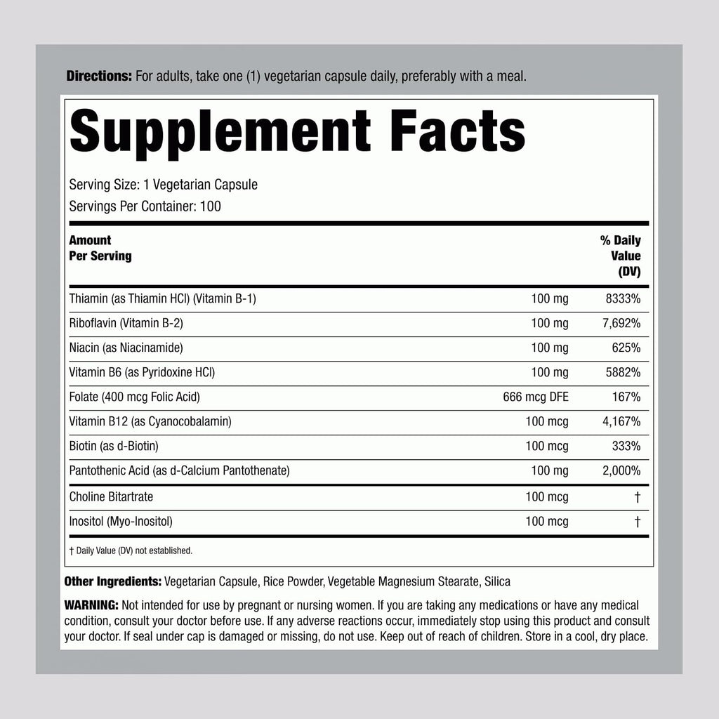 Vitamin B complex support for stress relief